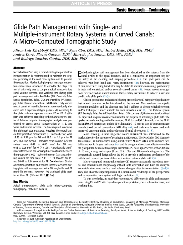 Kirchhoff2015 Glide Path Management With Single - and | PDF