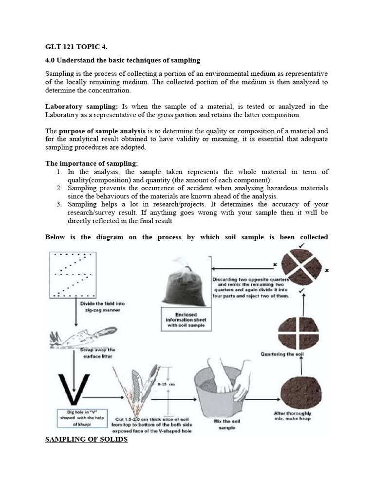 GLT 121 Topic 4-1-2 | PDF | Sampling (Statistics) | Liquids