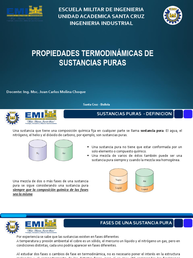 Unidad Tematica 2 Propiedades Sustancias Puras | PDF