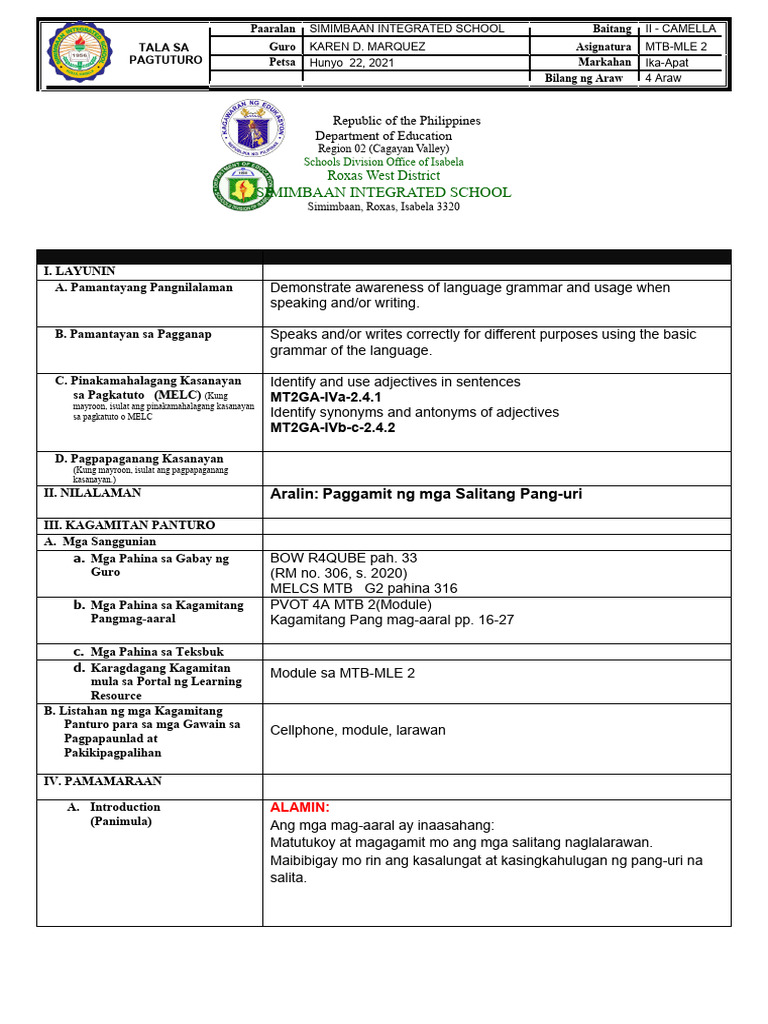 Cot 2 MTB Fourth Quarter | PDF