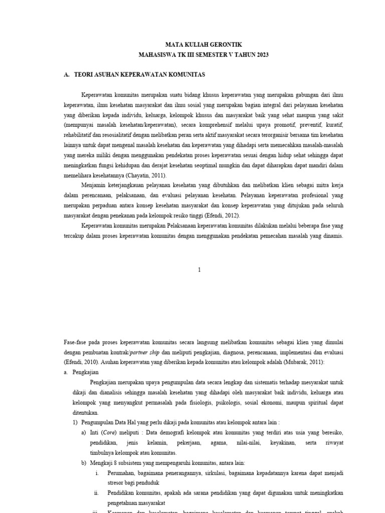 Contoh Askep - Keperawatan - Komunitas | PDF