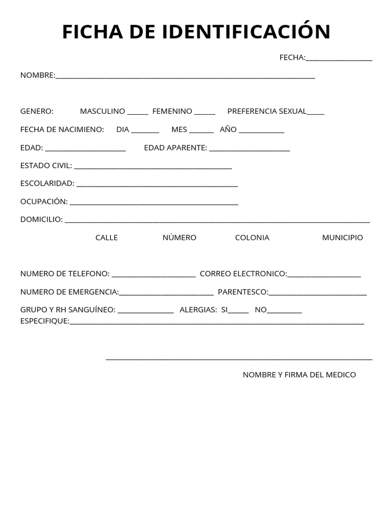 Ficha de Identificación | PDF | Finanzas y dinero
