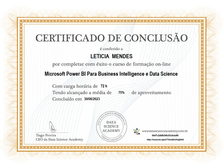Certificate Microsoft Power Bi para Business Intelligence e Data ...