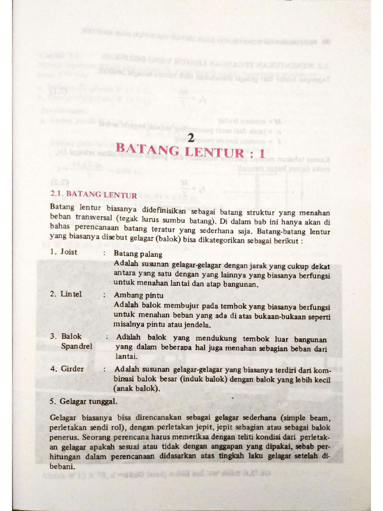 Bab 2 Batang Lentur - 1 Hal 37-74 | PDF