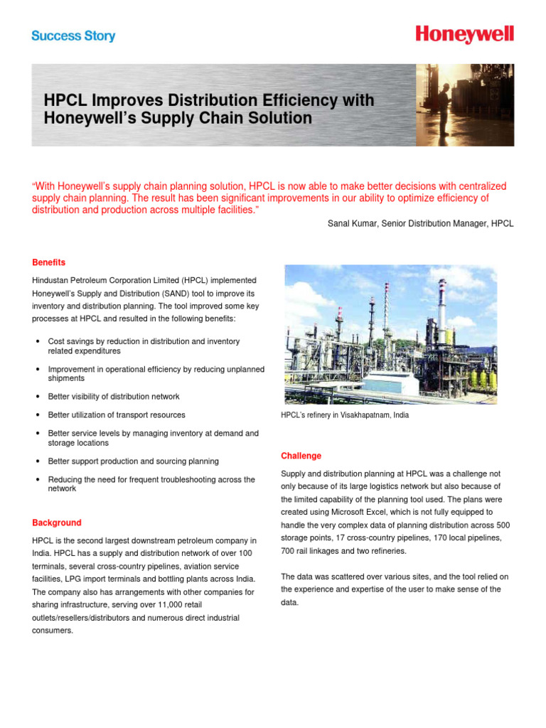 SuccessStory HPCL SupplyChain | PDF | Supply Chain | Mathematical ...