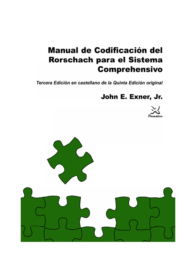 Manual de Codificacion Del Rorschach (Exner) | PDF