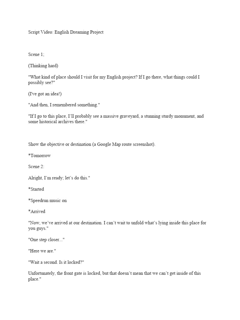 Vlog Script: Exploring Historical Sites | PDF | Art | Young Adult