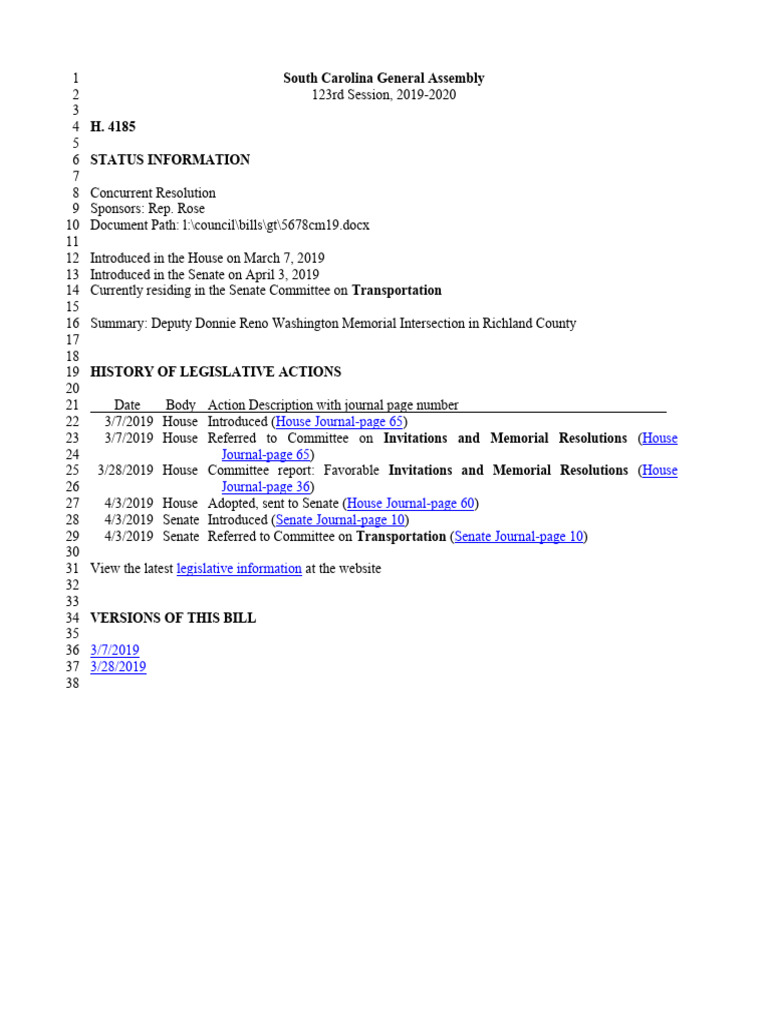 Deputy Donnie Reno Washington Memorial Intersection in Richland County ...