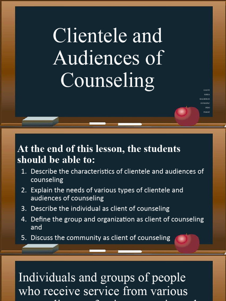 Clientele and Audiences in Counseling | PDF | Psychotherapy ...