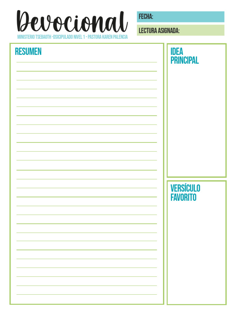 Plantilla Devocional 1 | PDF