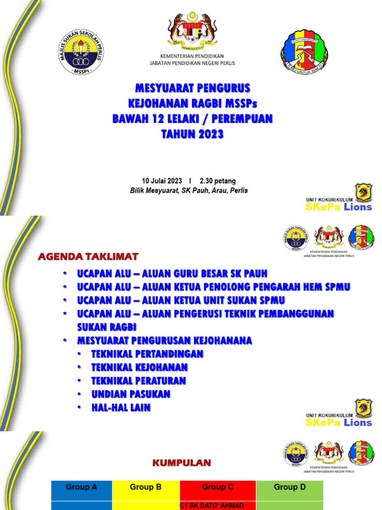 Mesyuarat Pengurus U12 Ragbi 2023 | PDF