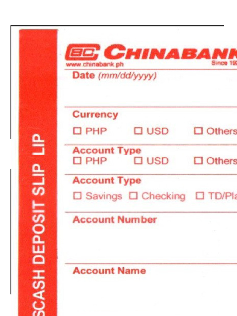 Activity Deposit Slip | PDF