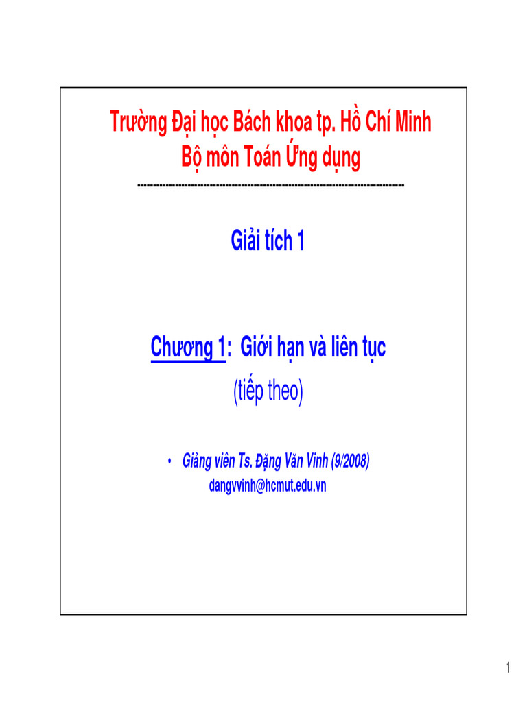 (123doc) Giai Tich 1 Chuong 1 Gioi Han Ham So | PDF