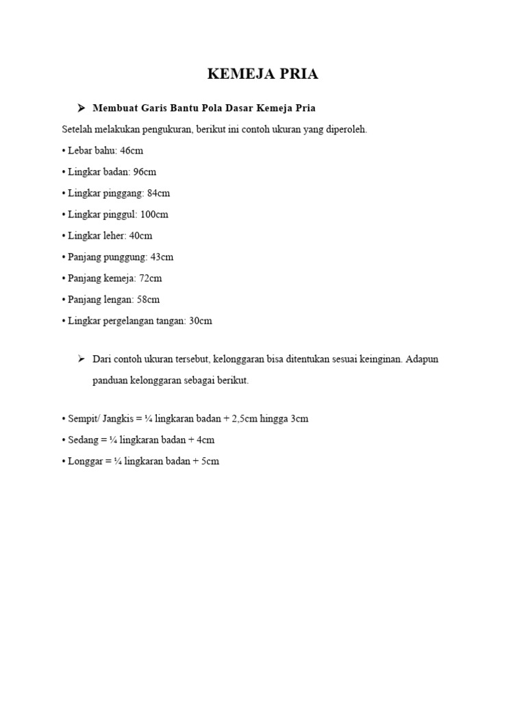 Kemeja Pria | PDF