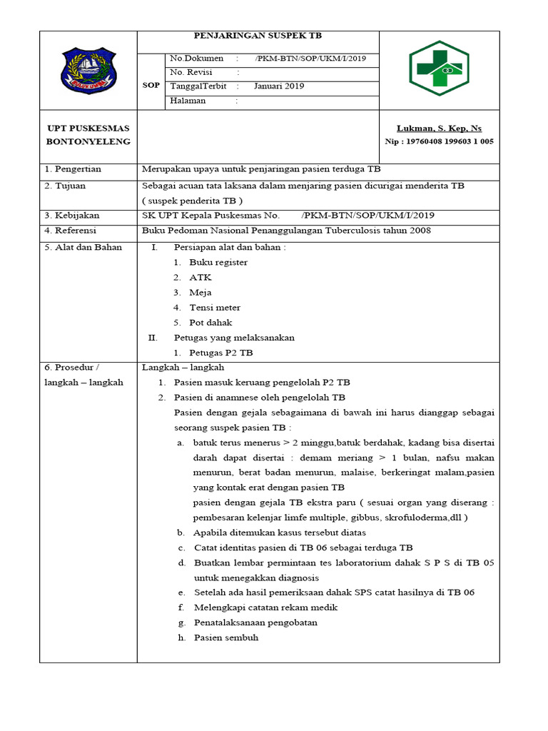 Penjaringan Suspek TB | PDF