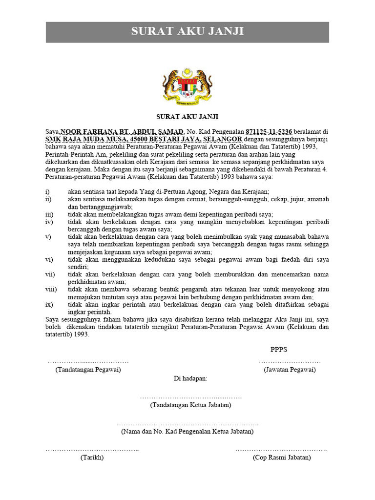 BRM Surat Aku Janji | PDF