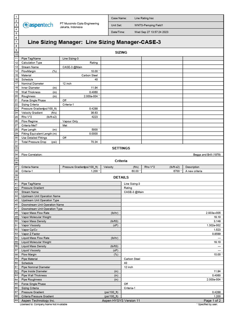 Line Sizing Manager 3 | PDF | Pipe (Fluid Conveyance) | Liquids