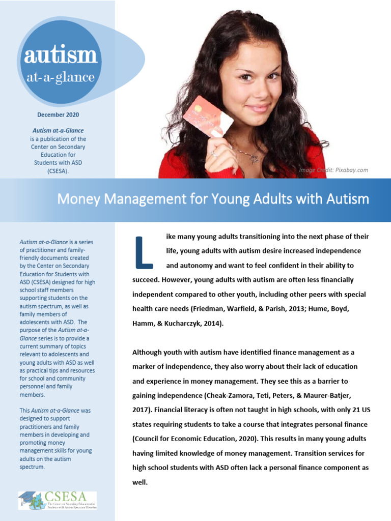 Money Management for Young Adults with Autism | PDF | Credit Card ...