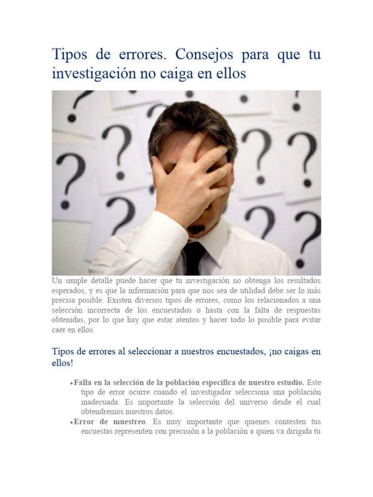 Tipos de Errores Comunes en Los Reportes y Como Evitarlos | PDF