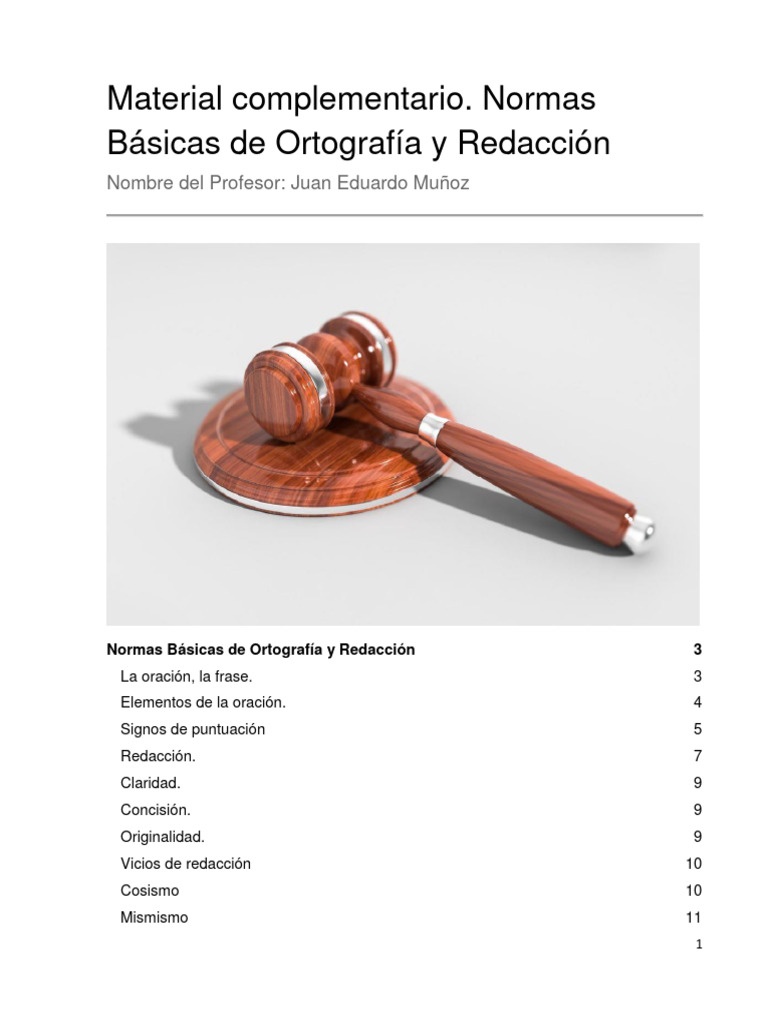 Material Complementario Normas Basicas de Ortografia y Redaccion | PDF ...