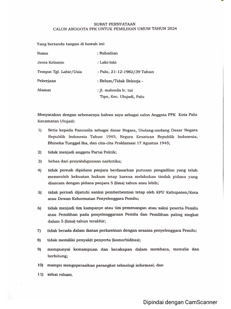 SRT Pernyataan | PDF