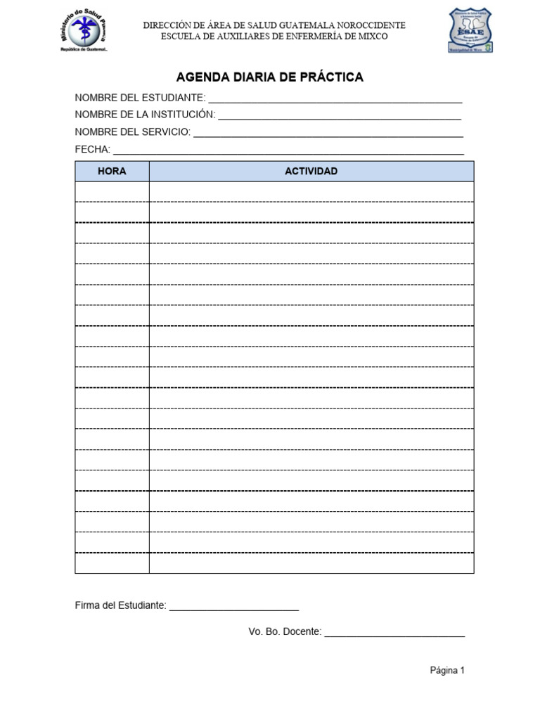 5. Modelo de Agenda Diaria | PDF