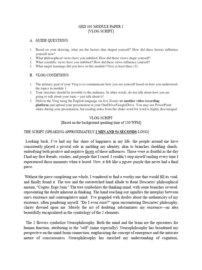 Ged 101 Module Paper 1 | PDF | Mind | Cognitive Science