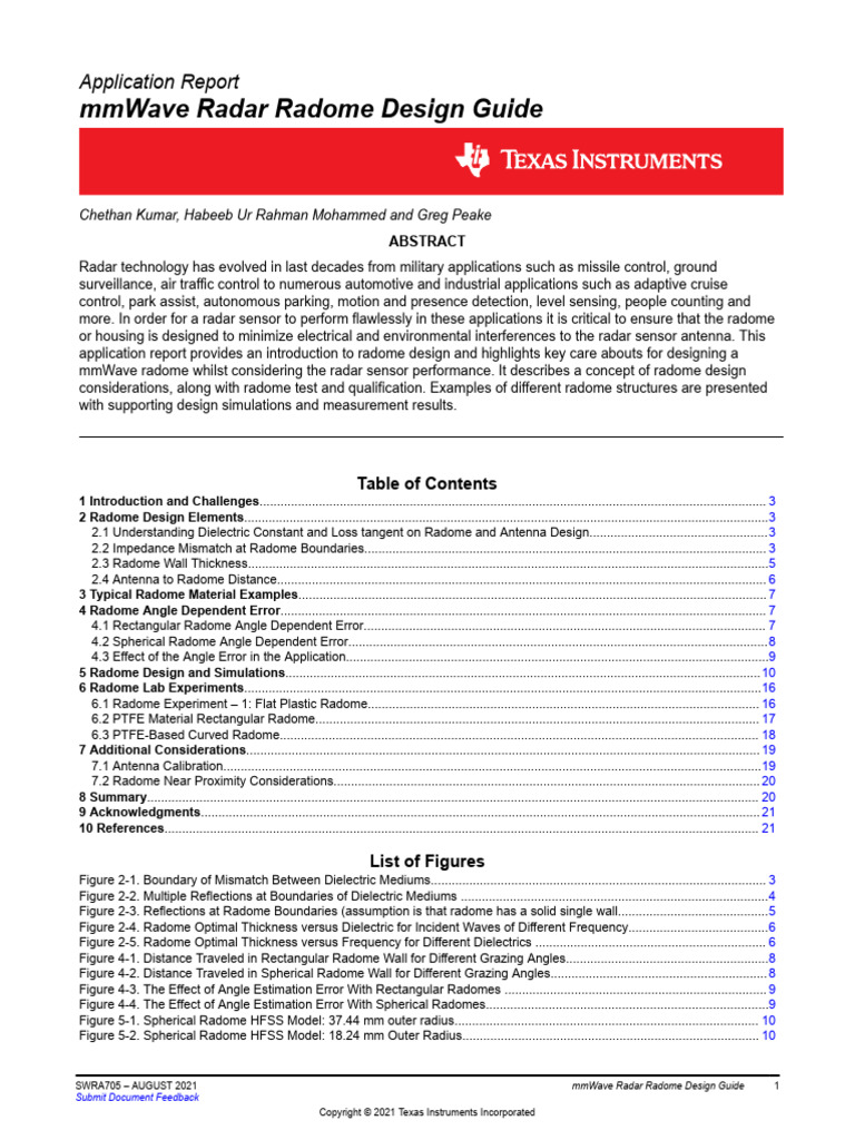 mmWave Radar Radome Design Guide | PDF | Antenna (Radio) | Radar