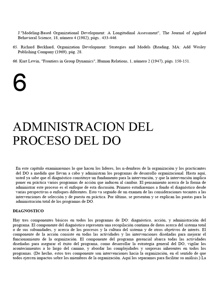 French Y Bell, Desarrollo Organizacional Capitulo 6 | PDF