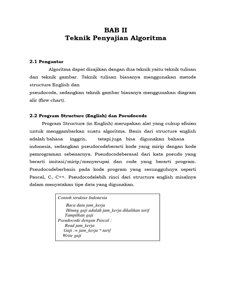 Teknik Penyajian Algoritma dan Flowchart | PDF