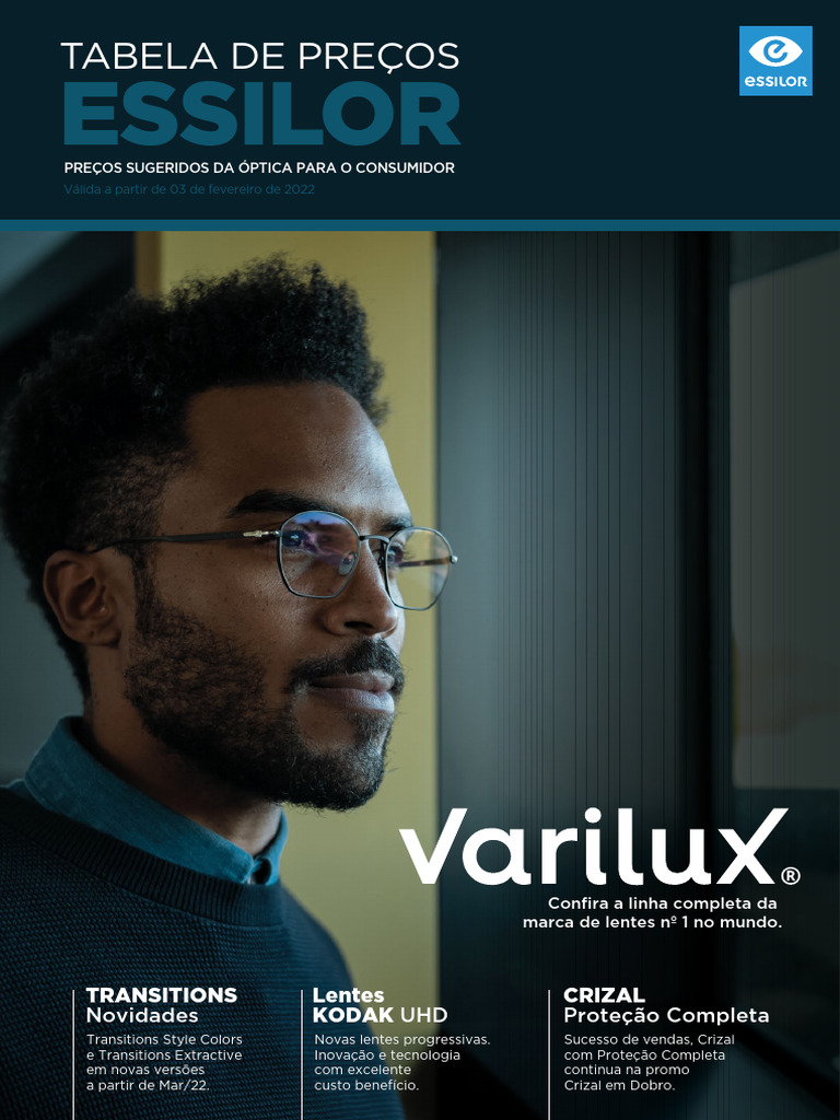 Tabela PVC Essilor Fevereiro 2022 | PDF