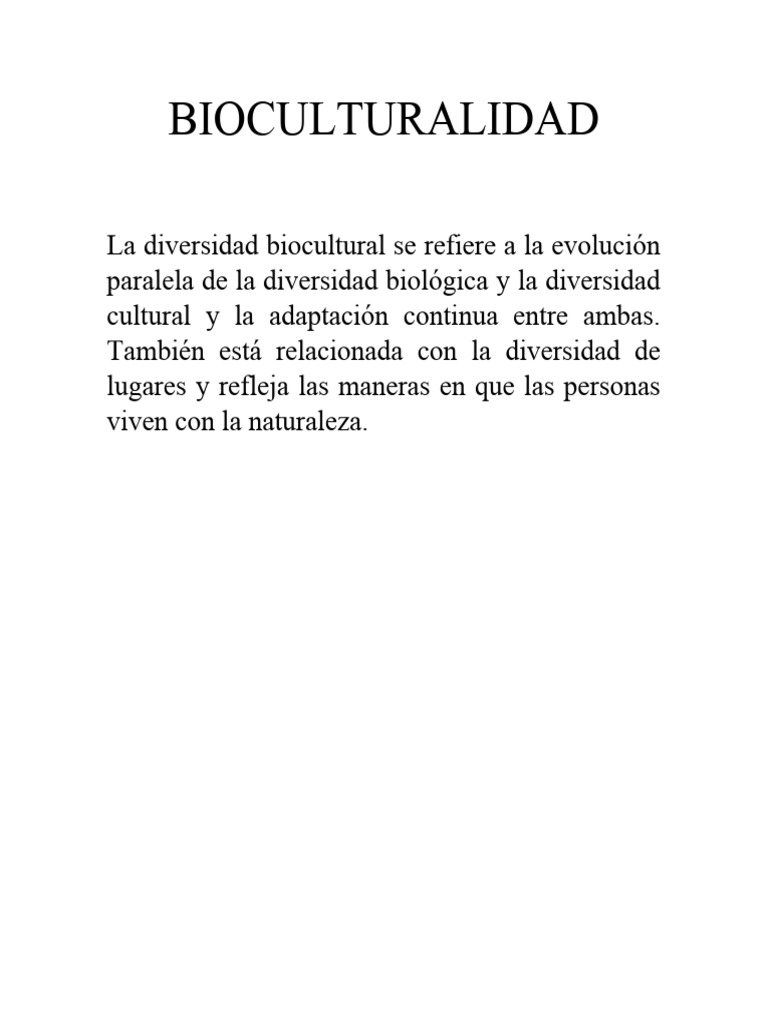 Diversidad Biocultural y su Significado | PDF | Historia