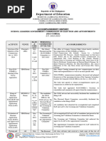 SSLG Accomplishment - FINAL | PDF | Teachers | Civic Engagement