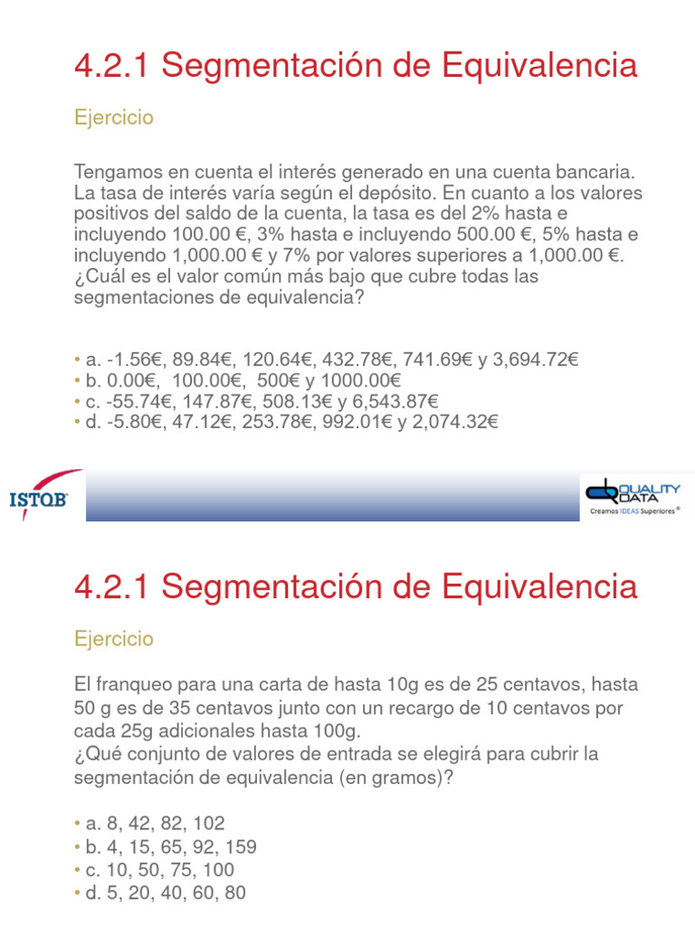 Ejercicios Técnicas de Pruebas Quality Data | PDF
