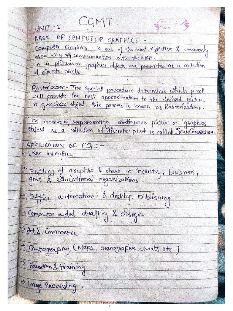CGMT Unit 1 | PDF CGMT Unit 1 | PDF