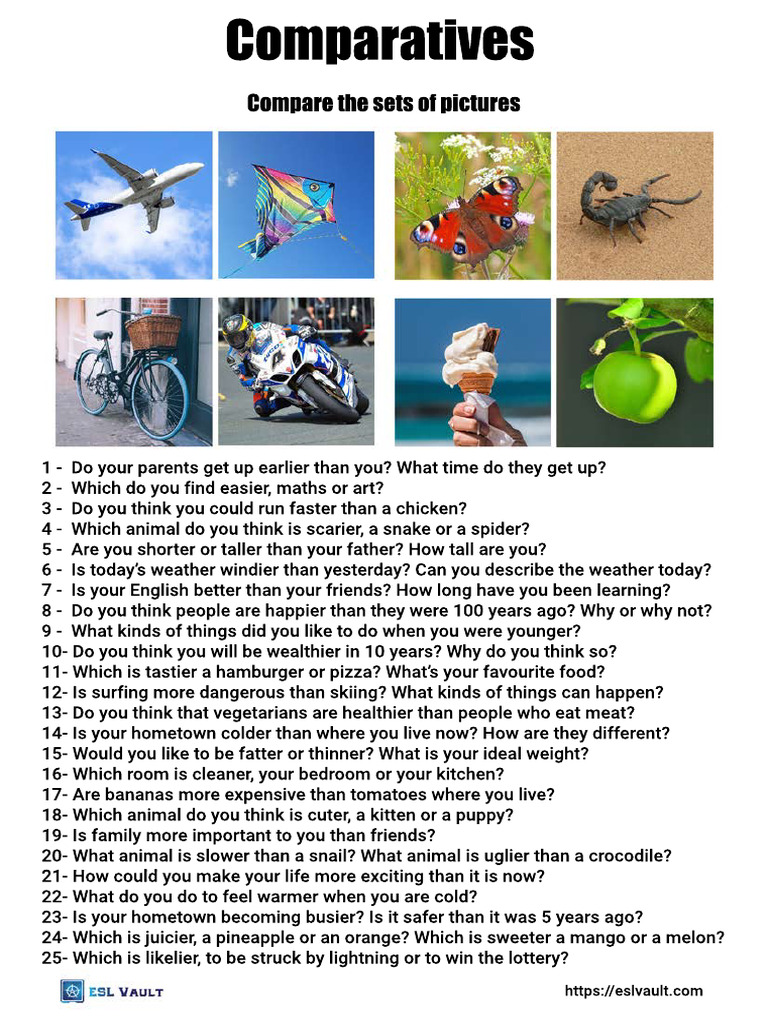 Comparative Speaking Questions B1 | PDF