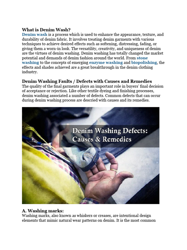 Denim Washing Defect | PDF