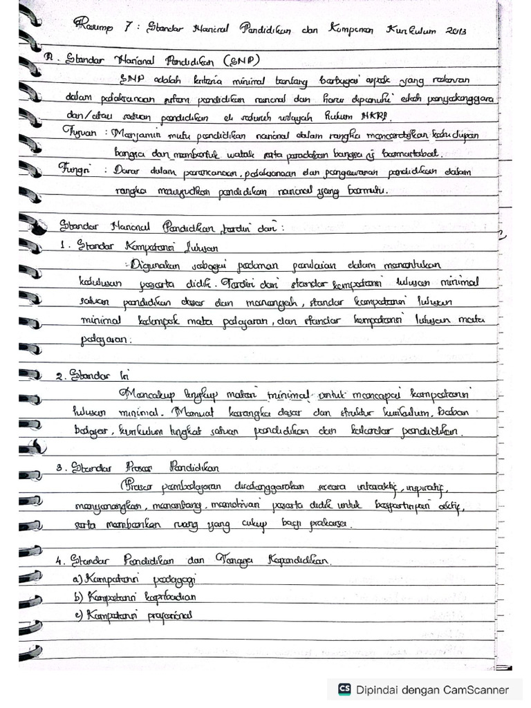 Resume 7 Standar Nasional Pendidikan | PDF