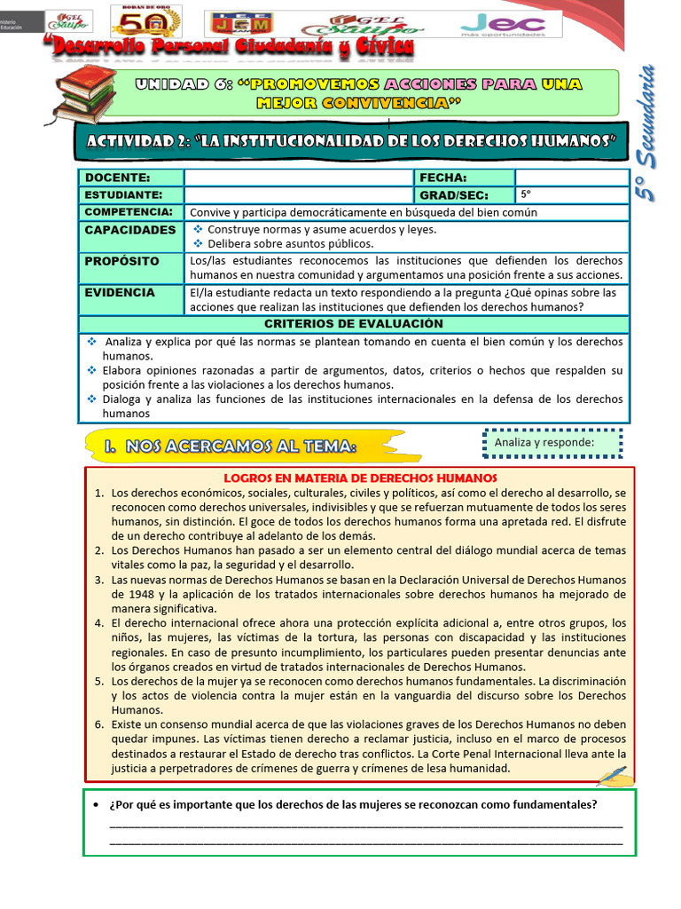 5° DPCC - Actv.02 - Setiembre Camayo Unid.6 | PDF