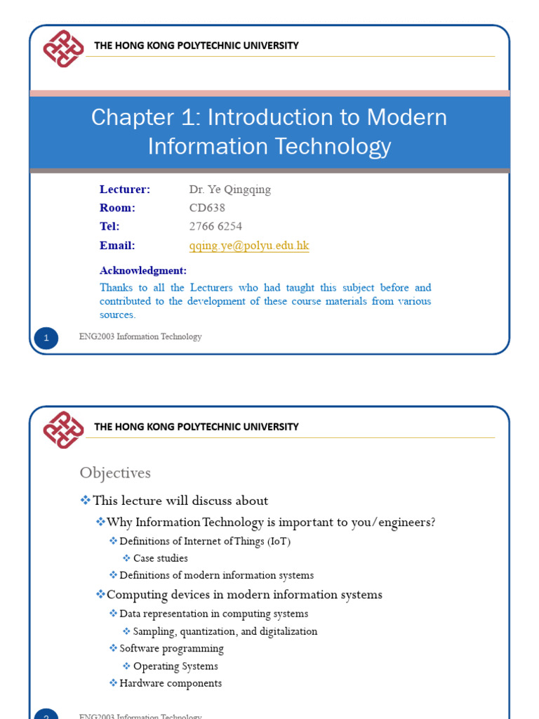 Chapter 1 Introduction To Modern Information Technology | PDF | Byte | Sampling (Signal Processing)