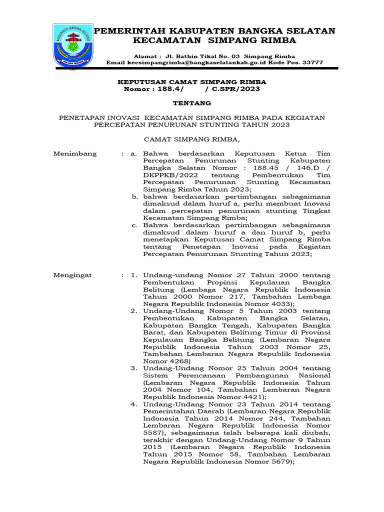 SK Penetapan Nama Inovasi Kegiatan PPS | PDF SK Penetapan Nama Inovasi Kegiatan PPS | PDF
