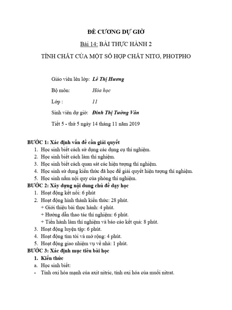 Vân TH C Hành Nito Photpho | PDF