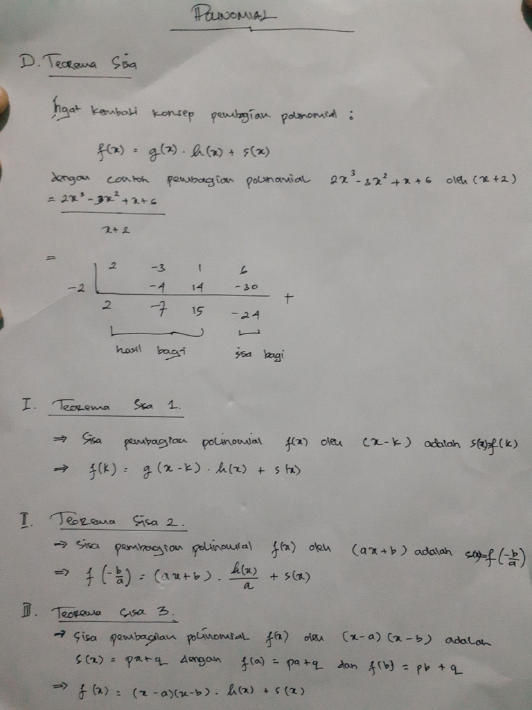 Polinomial 4 (Teorema Sisa) | PDF