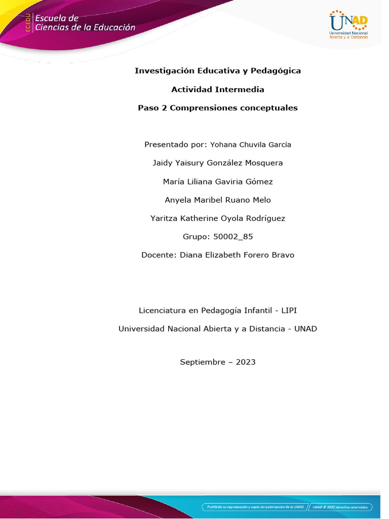 Anexo 1 - Formato Paso 2 - Comprensiones | PDF | Enseñando | Maestros