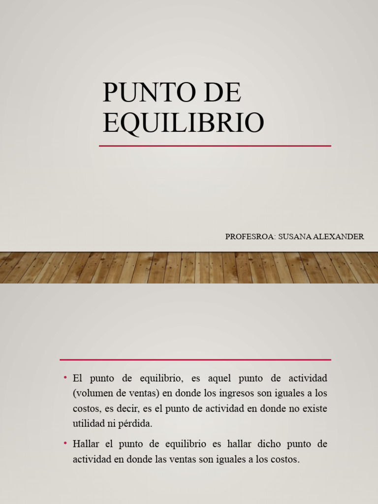 M9 Ppt. Punto de Equilibrio | PDF