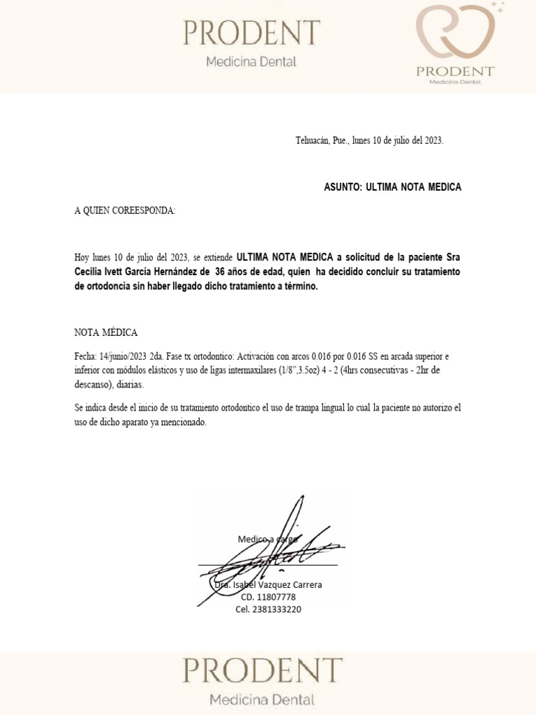 Nota Medica | PDF