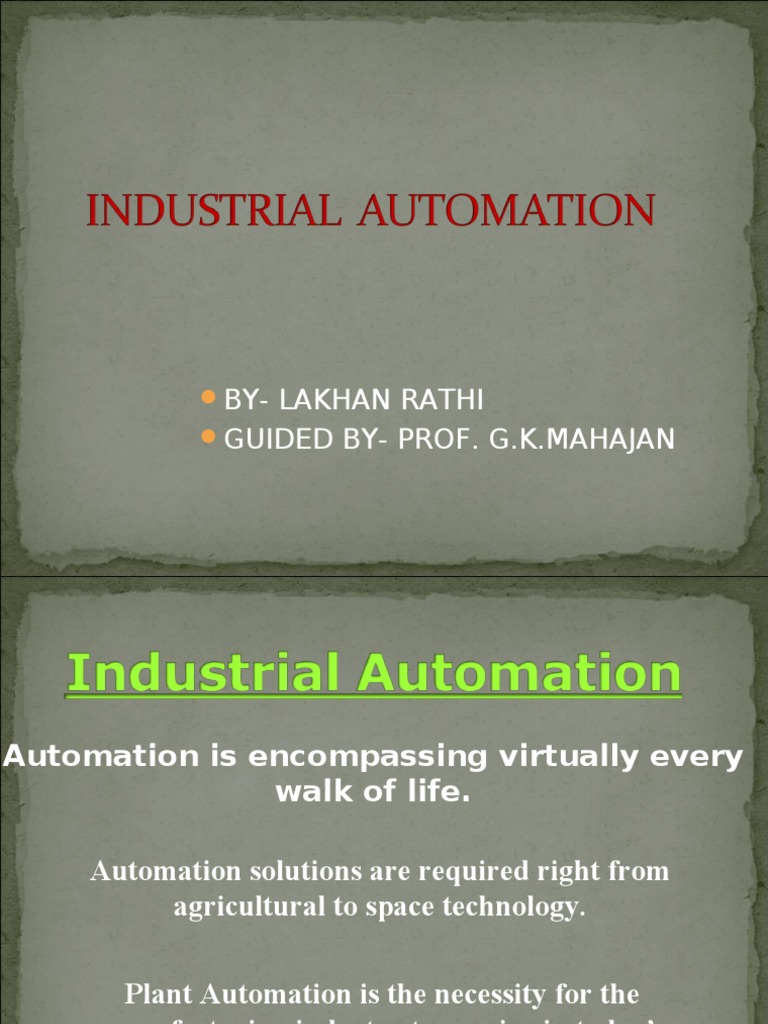Industrial Automation Presentation | PDF | Automation | Scada