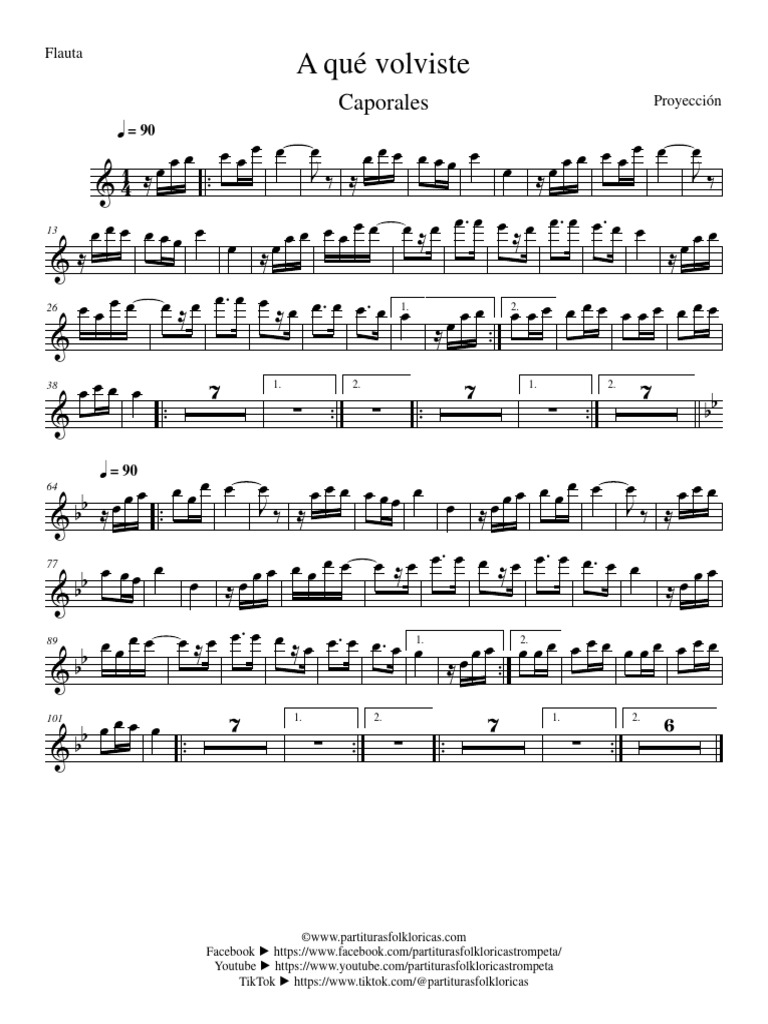 Caporales A Que Volviste - Proyección - Flauta | PDF