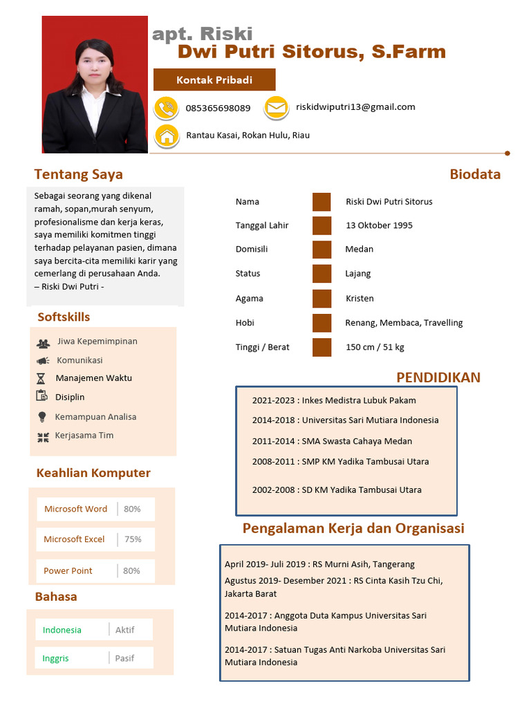 Curiculum Vitae Riski Dwi Putri Sitorus | PDF