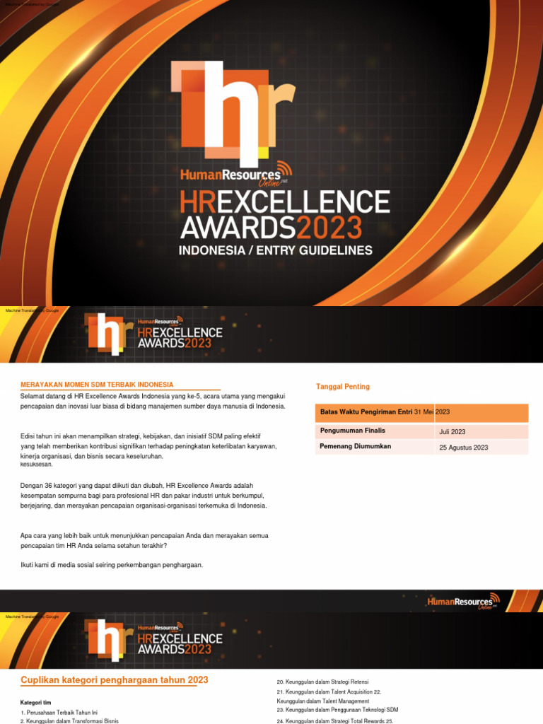 HR Excelence Awards - Entry Submission | PDF